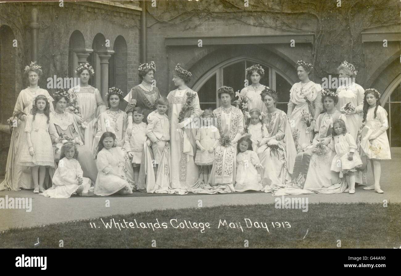 postcard of The May Monarch at Whitelands College Stock Photo - Alamy