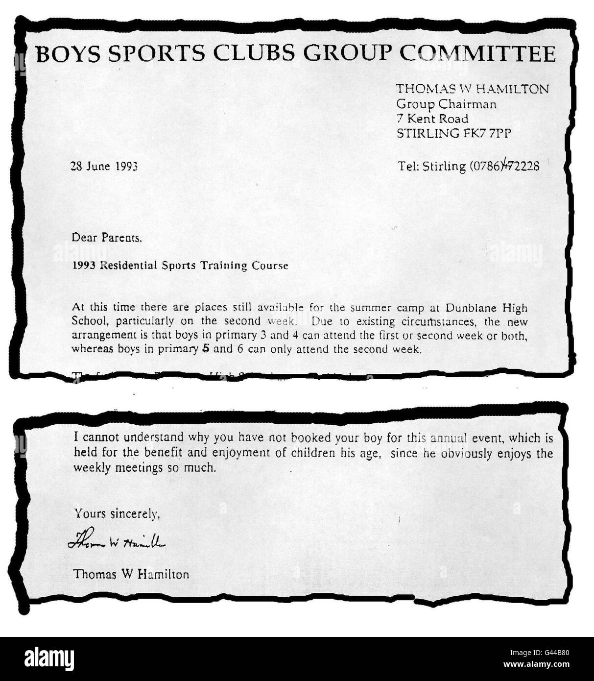 Thomas hamilton dunblane hi-res stock photography and images - Alamy