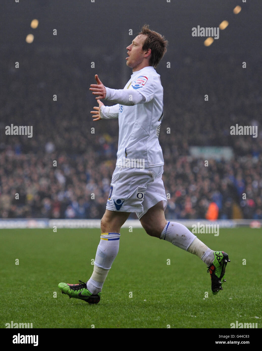 Leeds uniteds luciano becchio celebrates scoring against norwich city ...