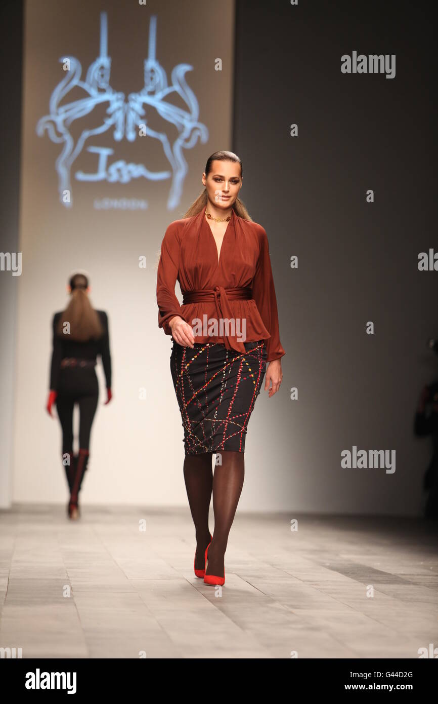 Issa Catwalk - London Fashion Week. A model on the catwalk during the ...