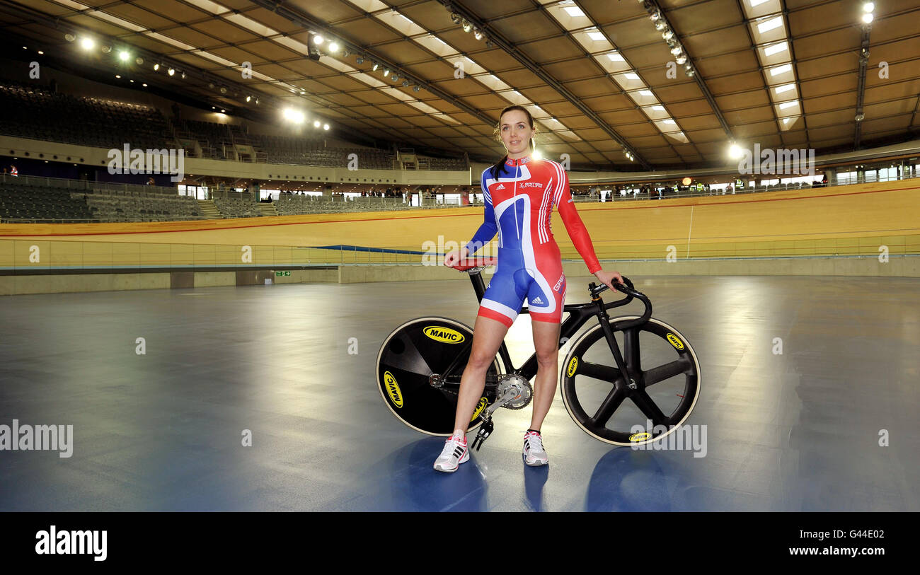 Victoria Pendleton of the Great Britain Track Cycling team admires the ...
