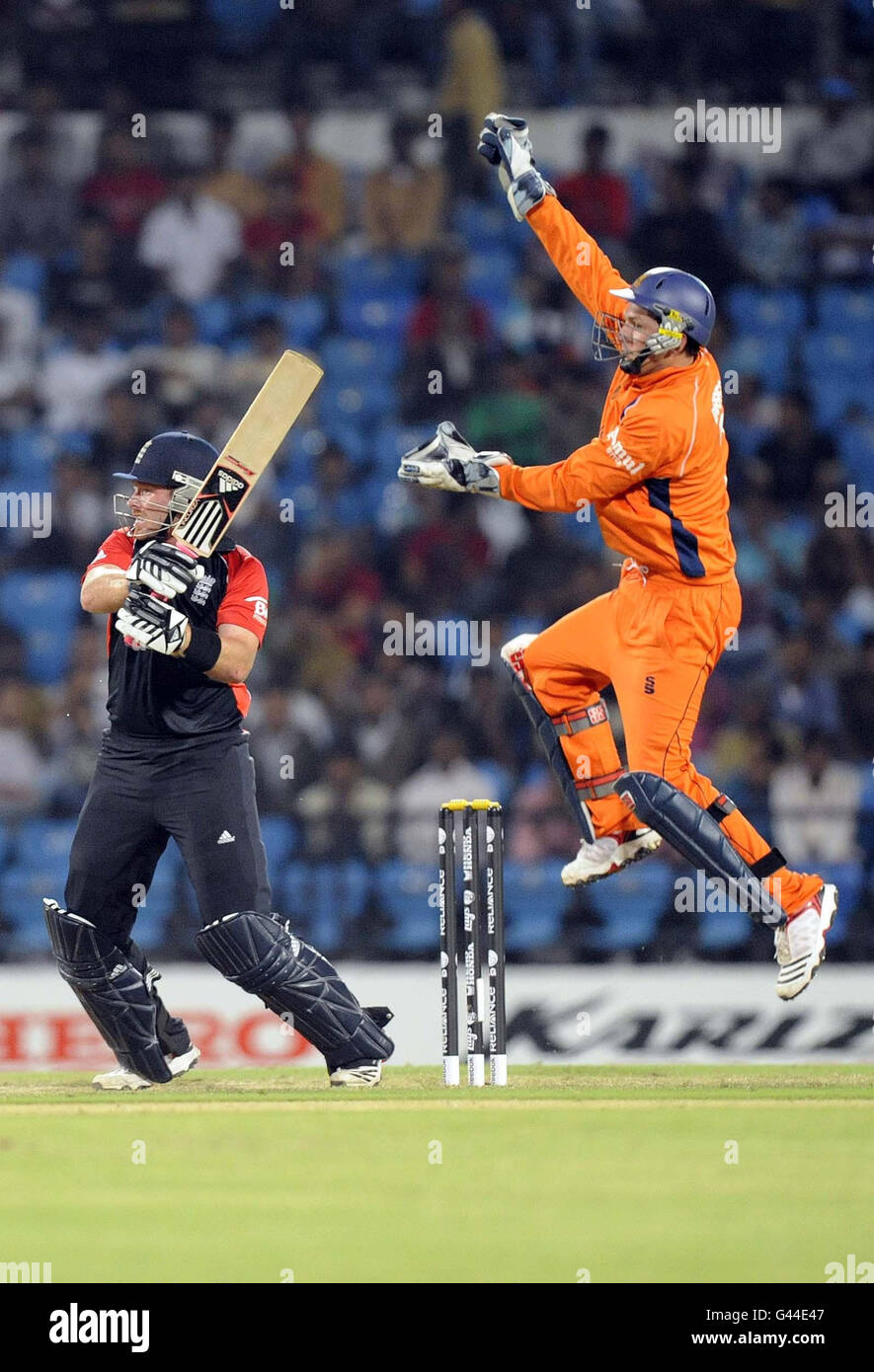 England's Ian Bell hits the ball for 4 runs during the ICC Cricket ...