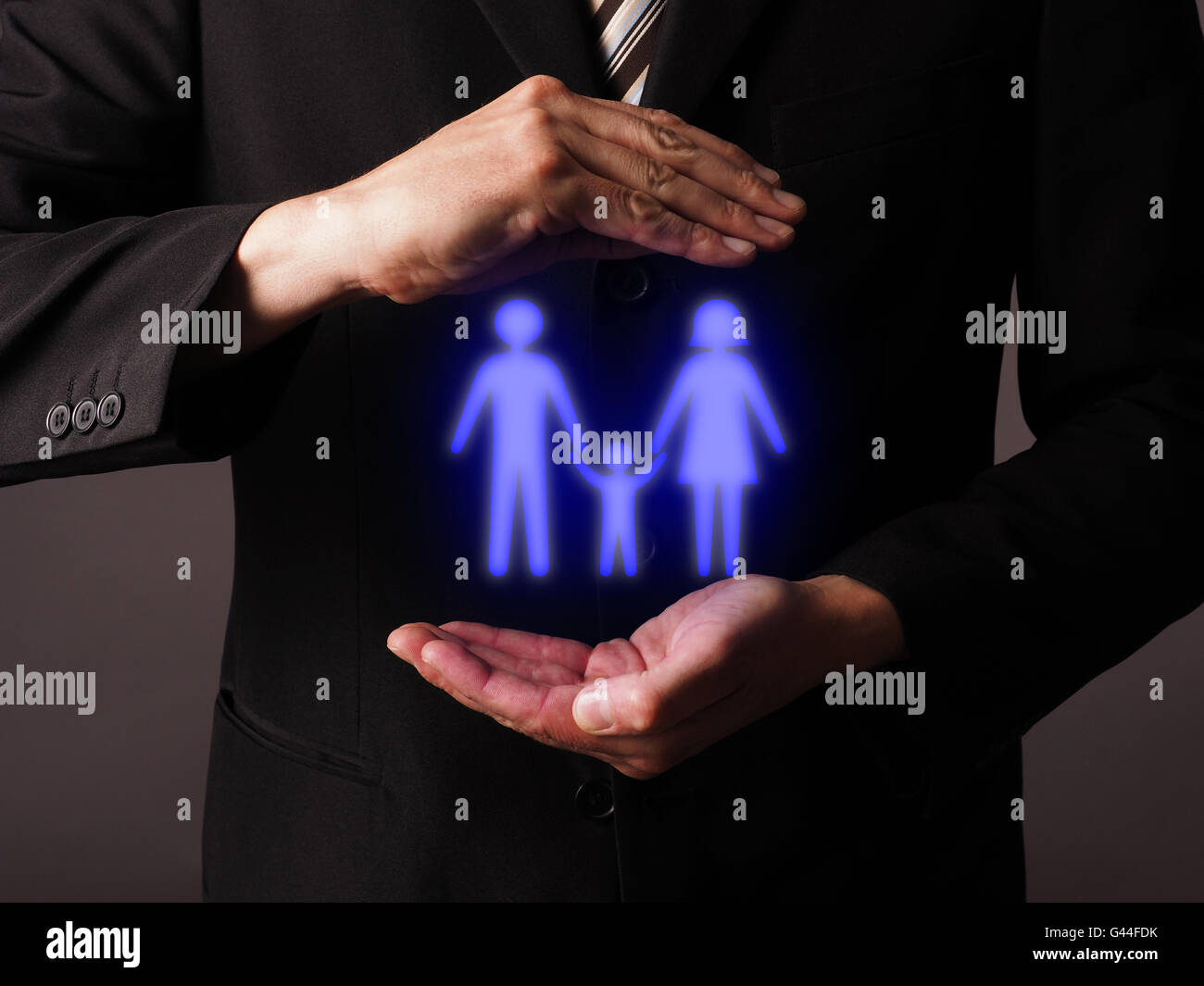 Family protection hands protect parents and children father hi-res ...