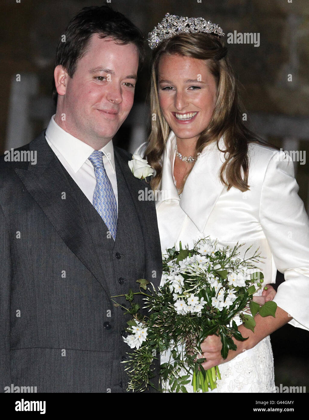 Lady Katie Percy with her husband Patrick Valentine after their wedding ...