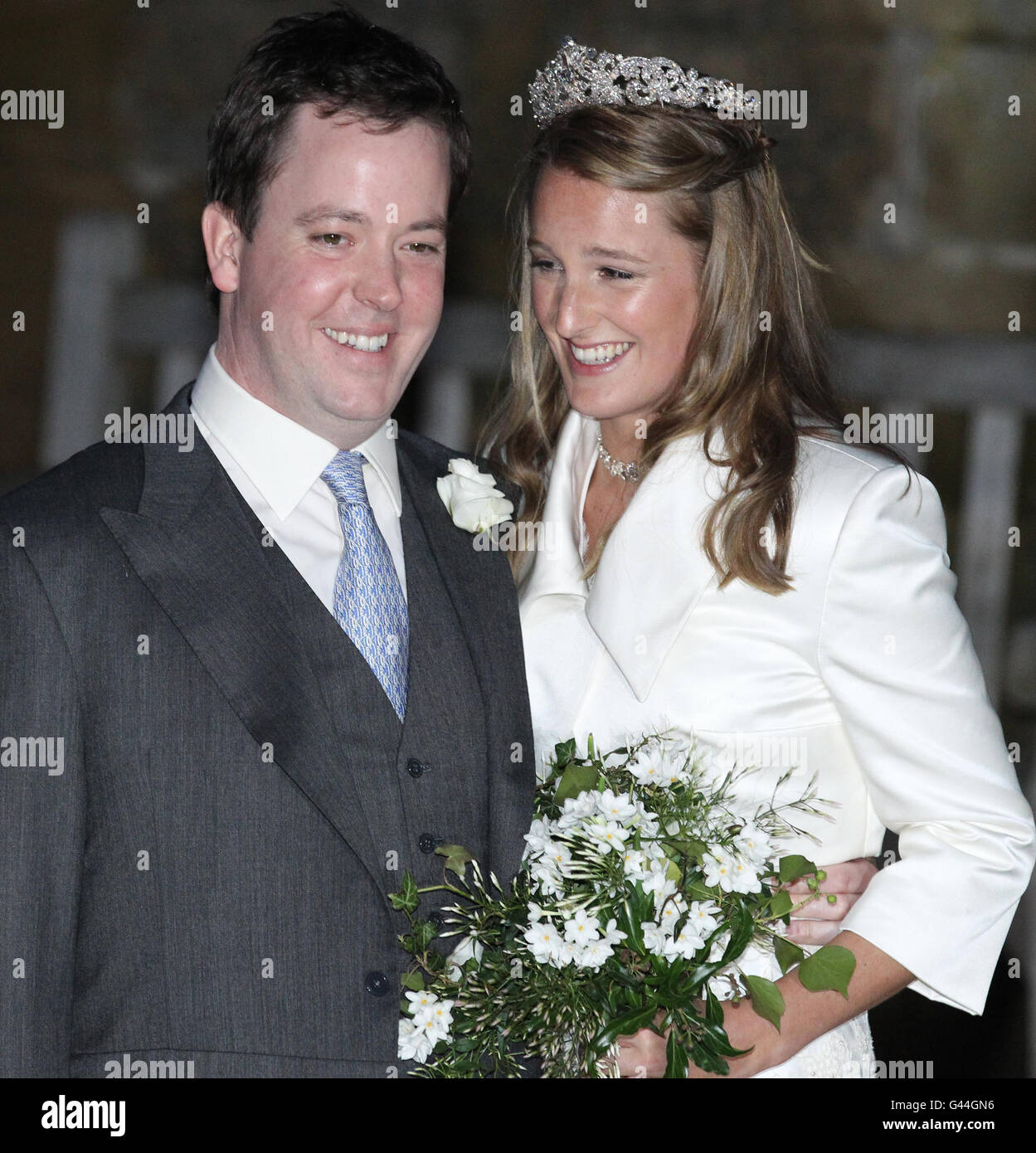 Lady Katie Percy with her husband Patrick Valentine after their wedding ...