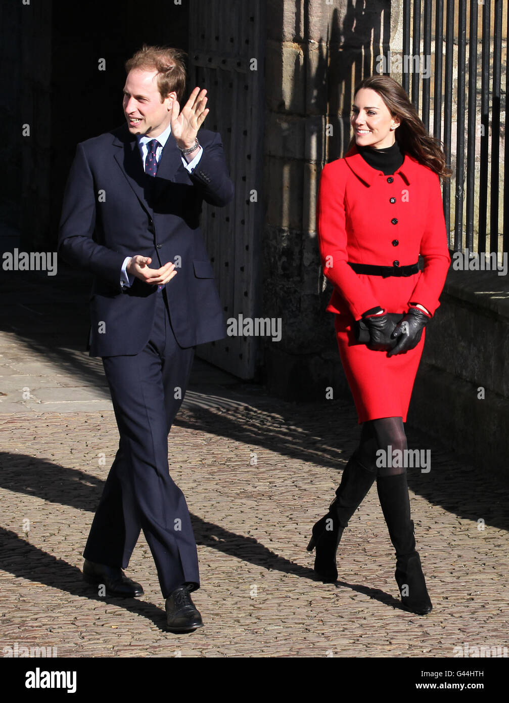 Prince William and Kate Middleton during a visit to the St Andrews ...