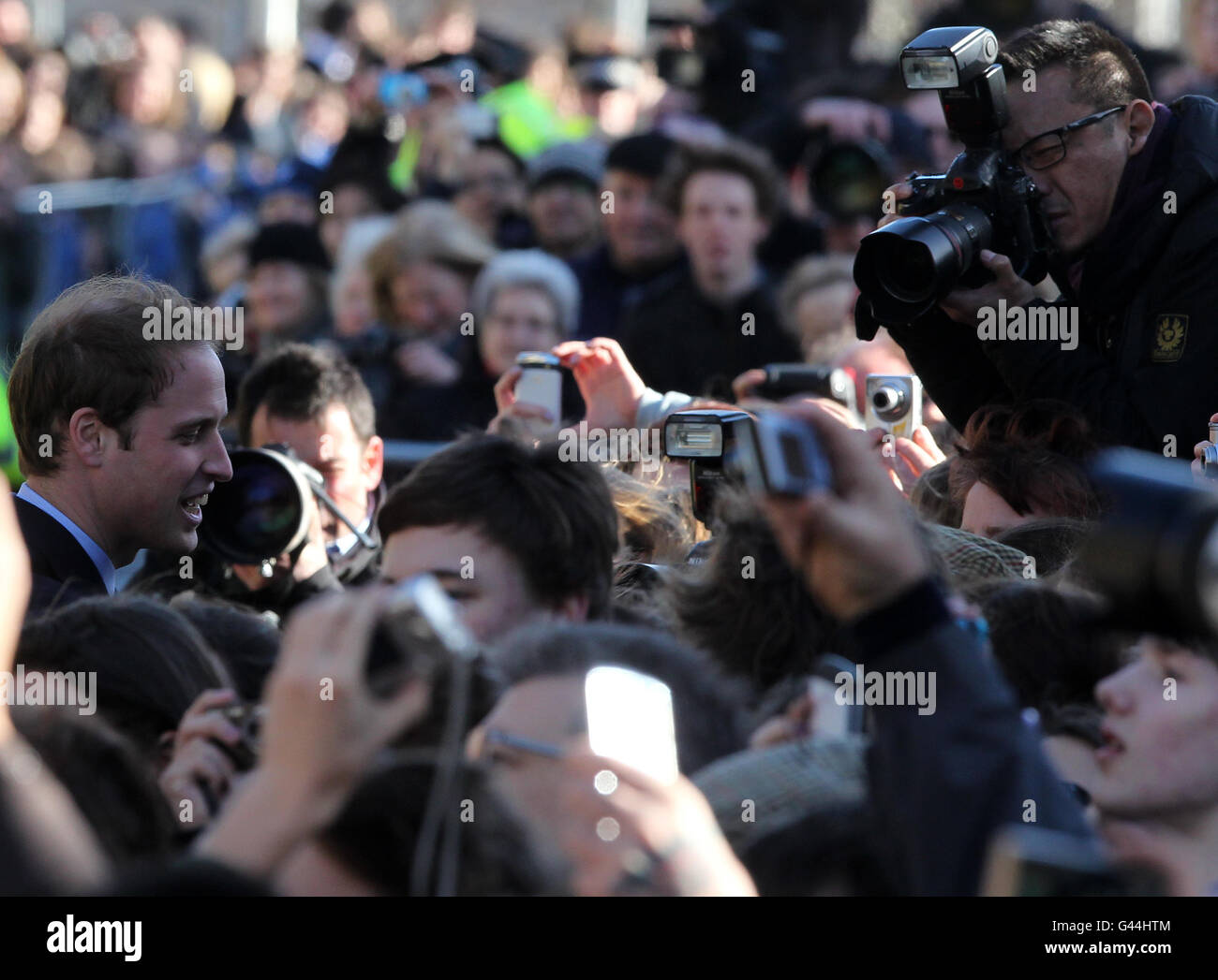 Prince William during a visit to the St Andrews university Stock Photo ...