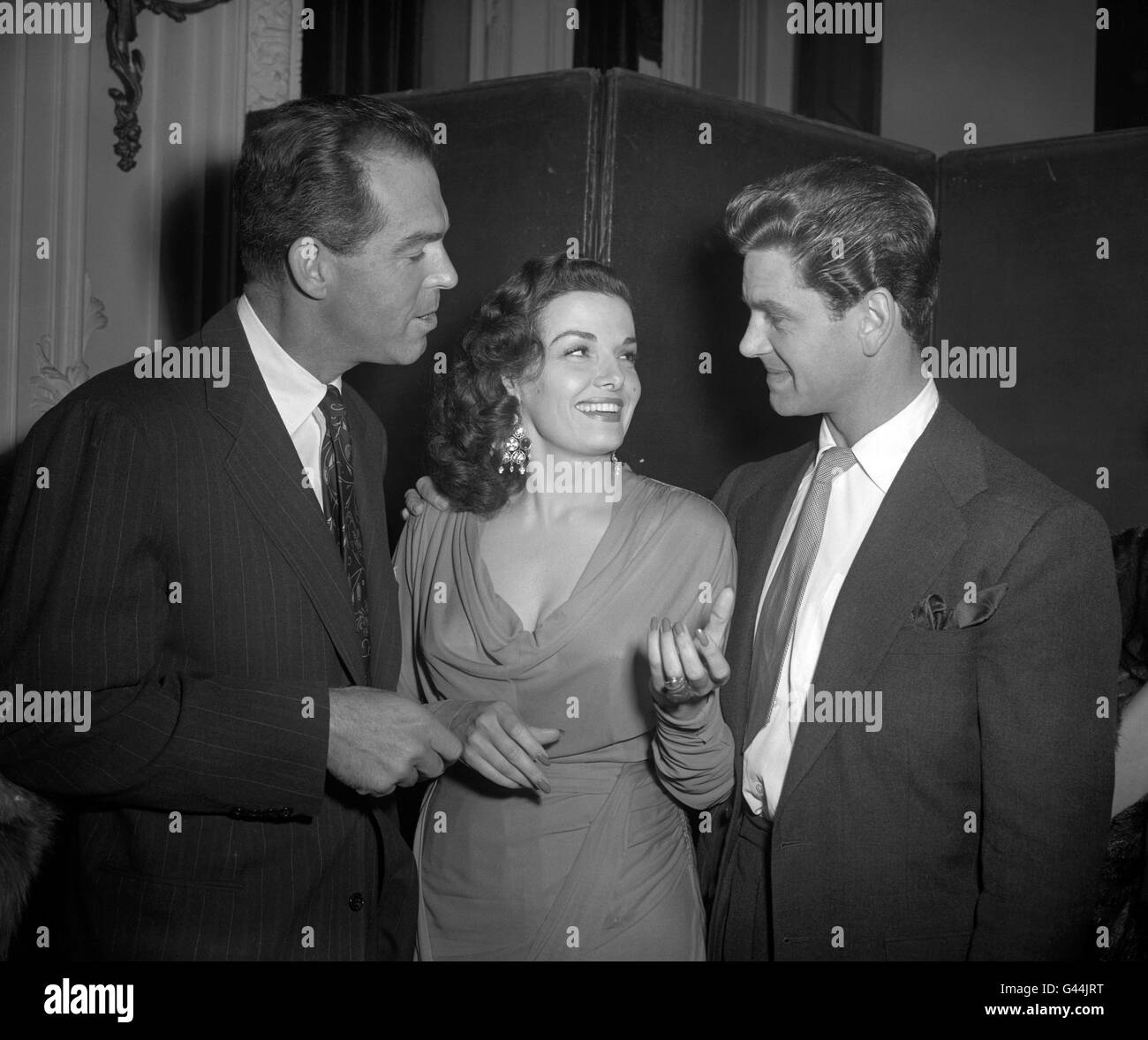American actor Fred MacMurray (left) and American actress Jane Russell ...