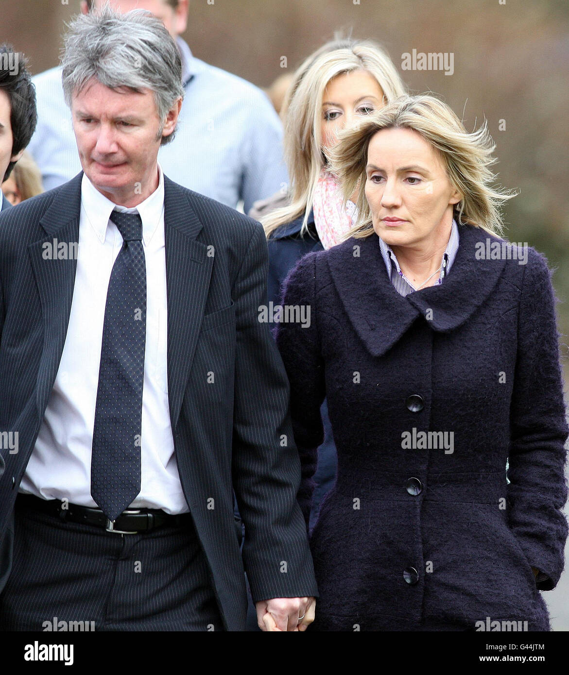 Double murder trial. Hazel Stewart with her husband David arrive with ...
