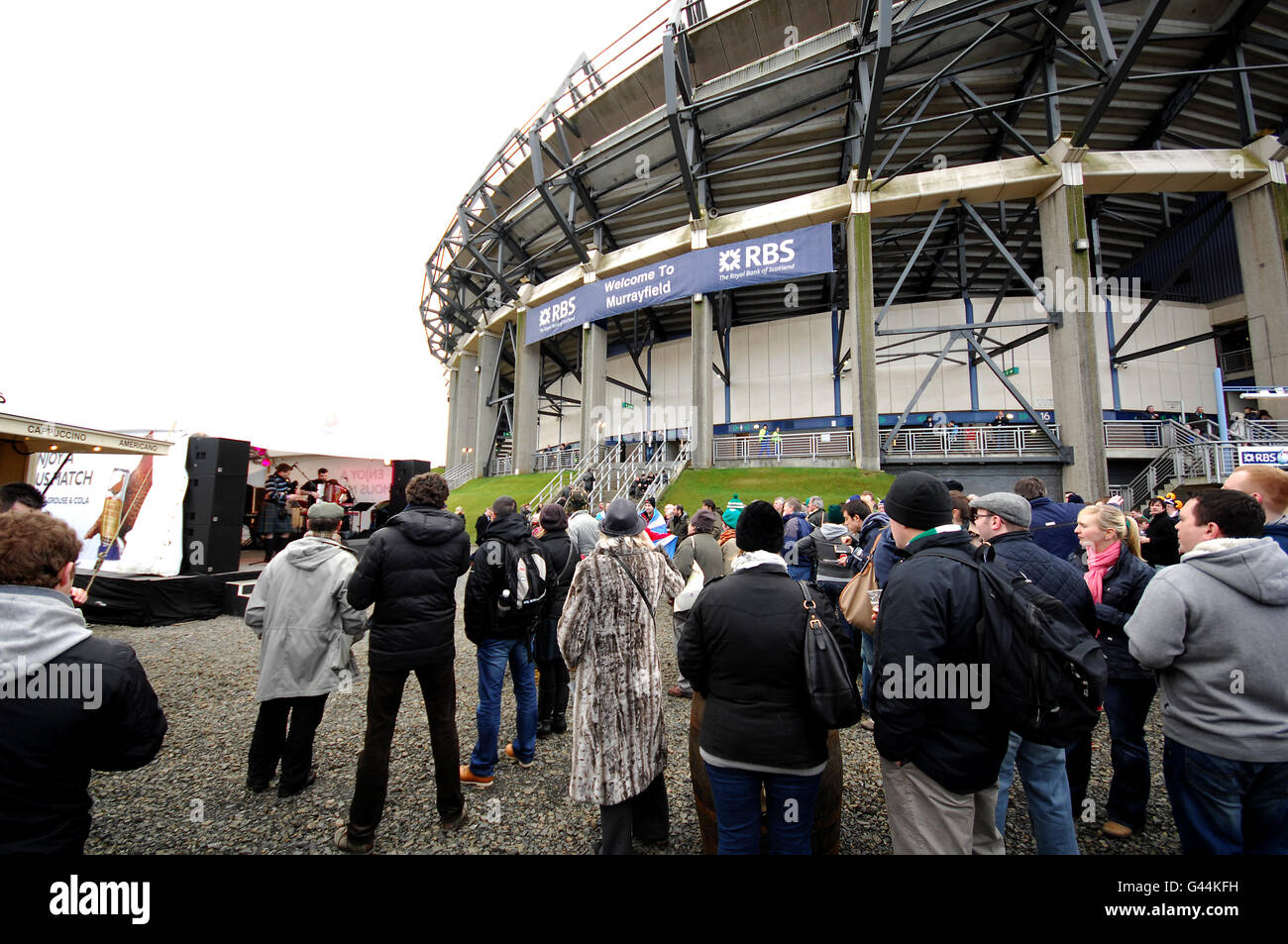 Rugby stadium ground stands gv fan band stand hi-res stock photography ...