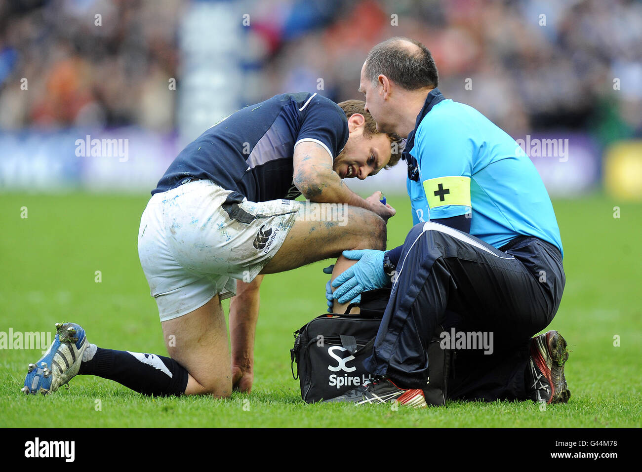 Scotland's Team Doctor James Robson treats Mike Blair Stock Photo - Alamy