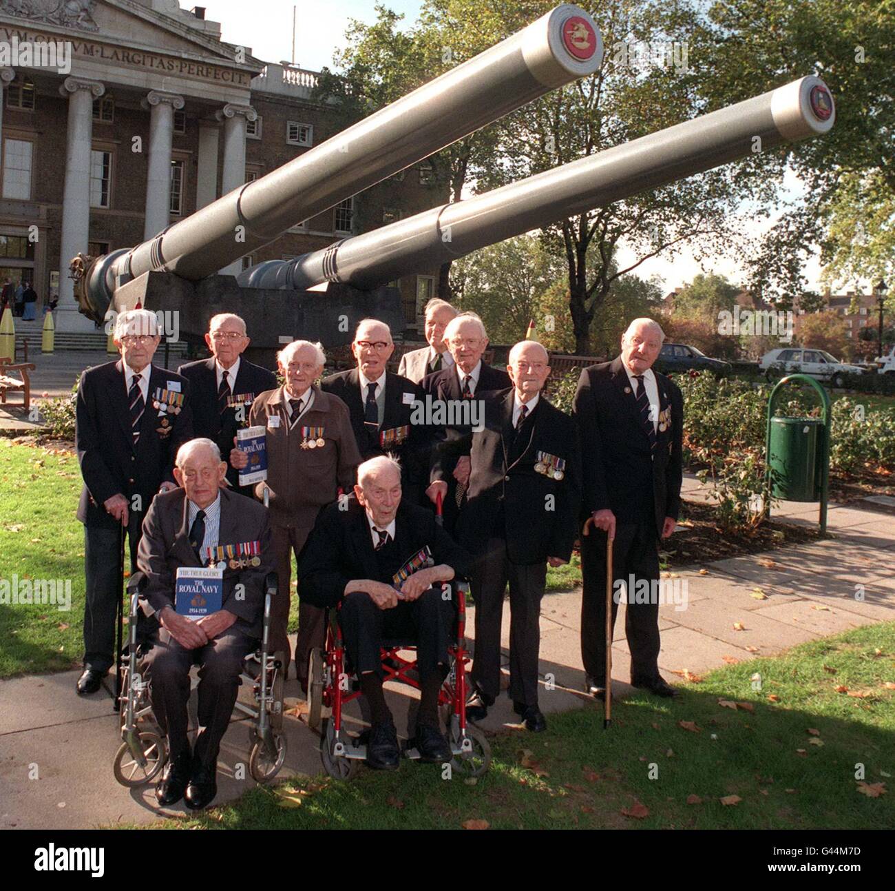 Royal Navy veterans (rear l-r) Bill Argent, Fred Bunday, Alfred ...