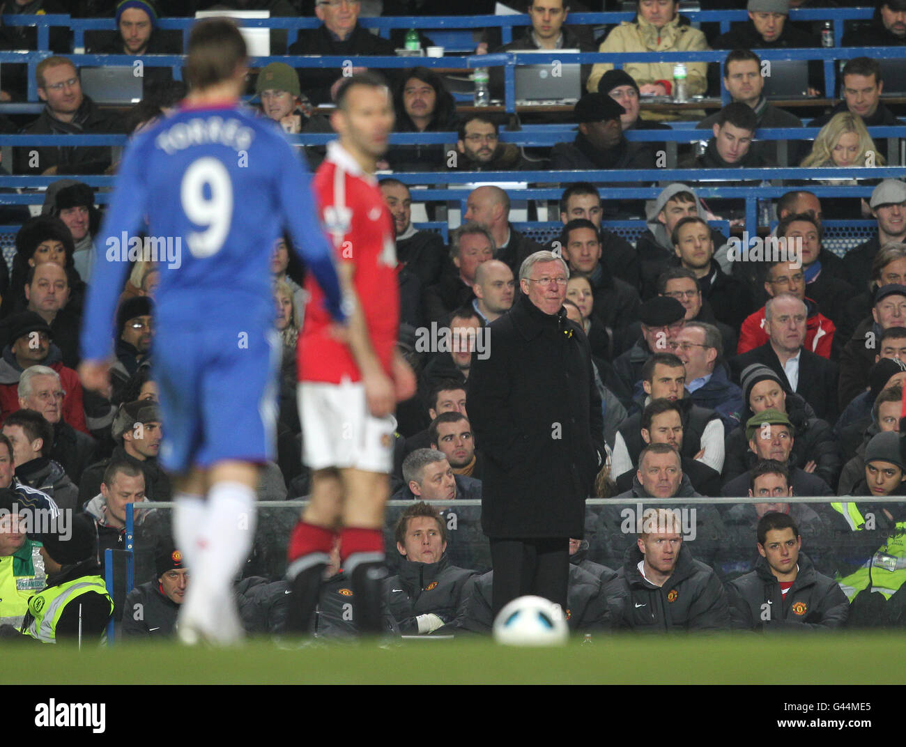 Sir Alex Ferguson watches the action from the touchline Stock Photo - Alamy
