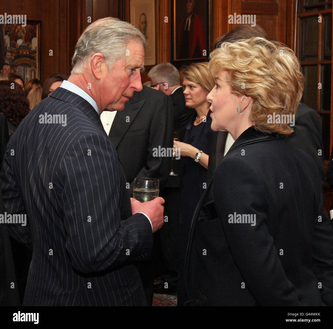 The Prince of Wales chats to actress Patricia Hodge during a reception ...