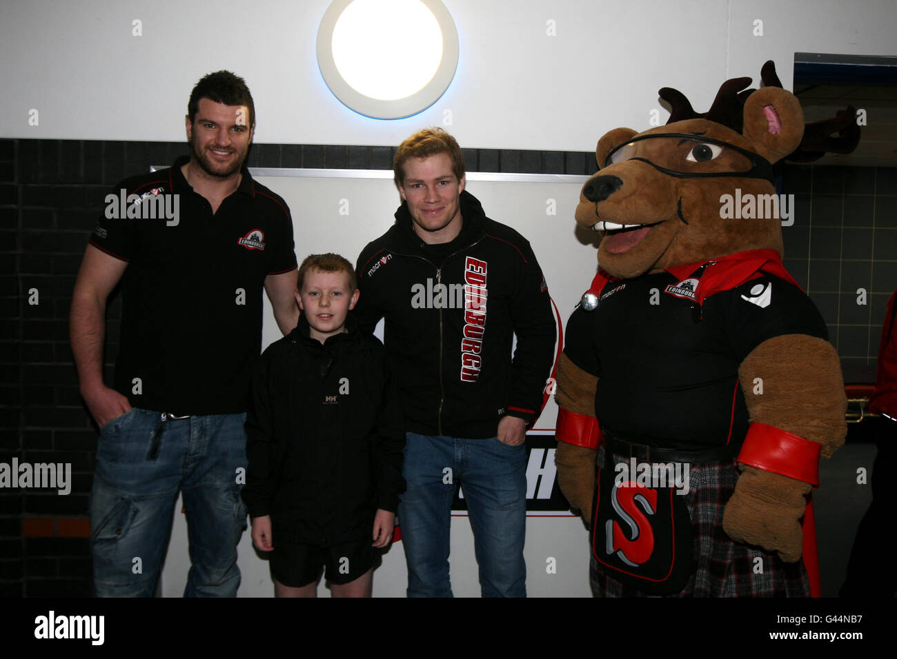 Edinburgh Rugby's Fraser McKenzie (left) and Ross Rennie (right) with ...