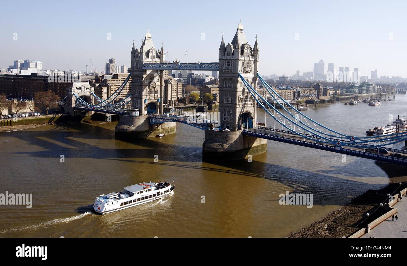 London views. A general view of Tower Bridge in central London, seen ...