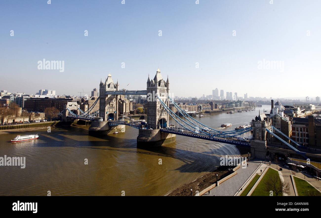 London views. A general view of Tower Bridge in central London, seen ...