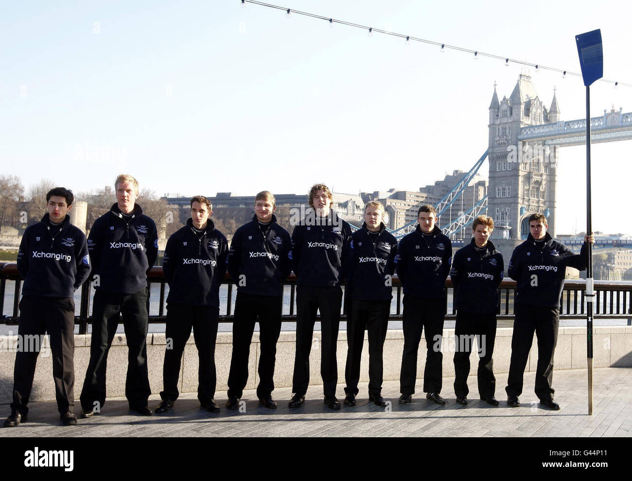 The Oxford crew (left to right) Cox Sam Winter-Levy, Simon Hislop ...