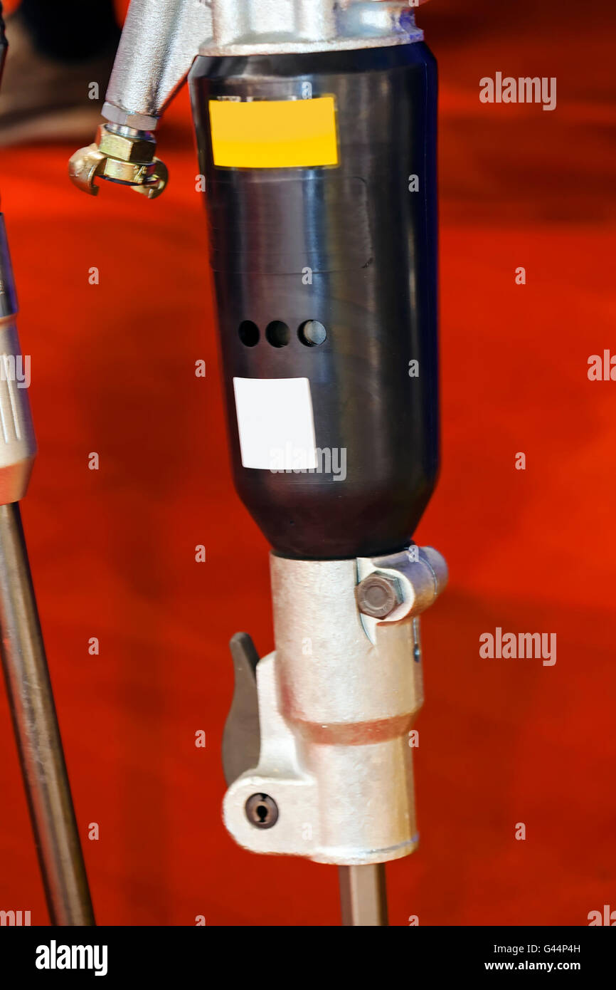 Focus on detail of engine for industry; note shallow depth of field ...