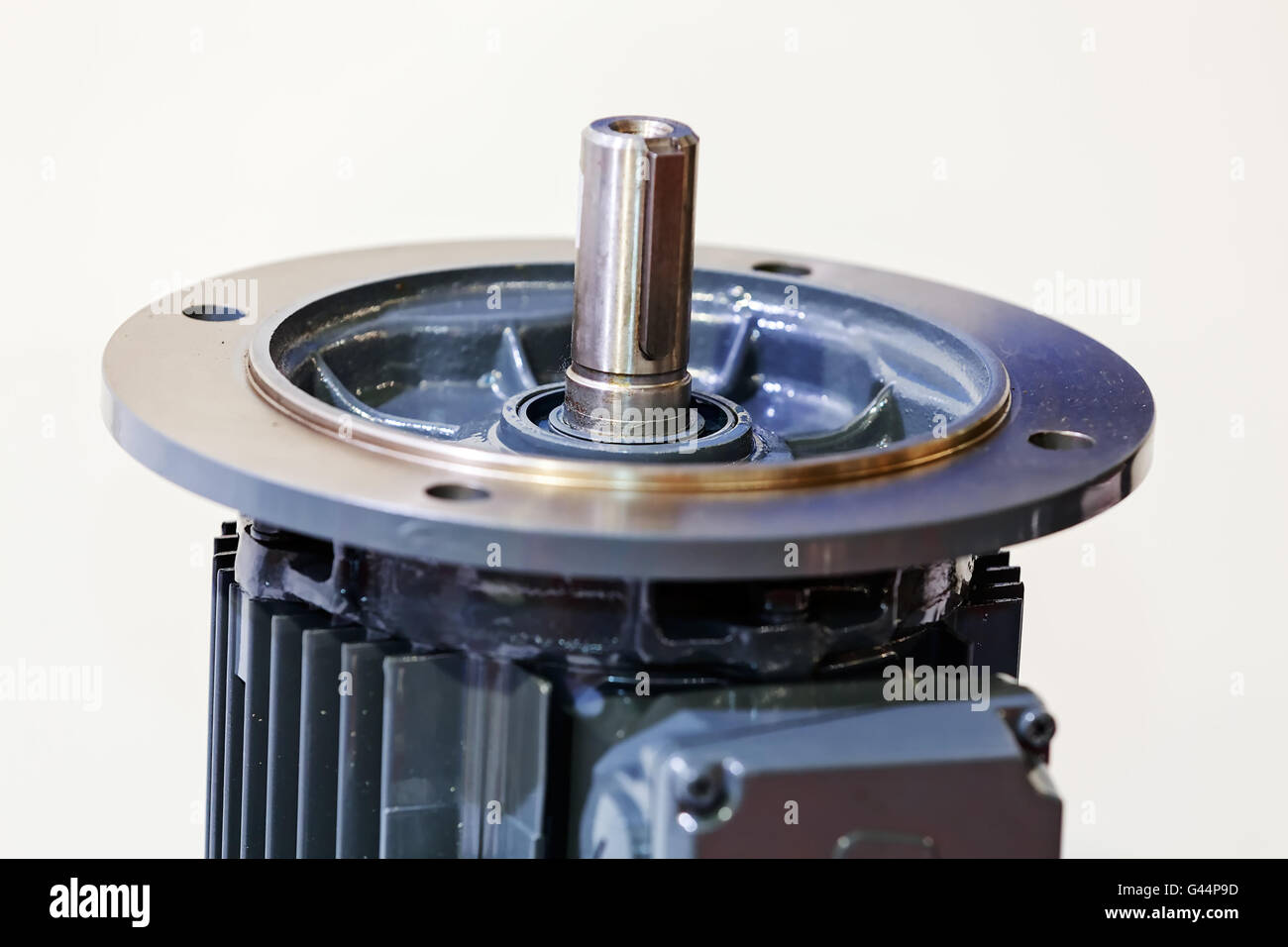 Large and powerful electric motor in modern industrial equipment plant ...