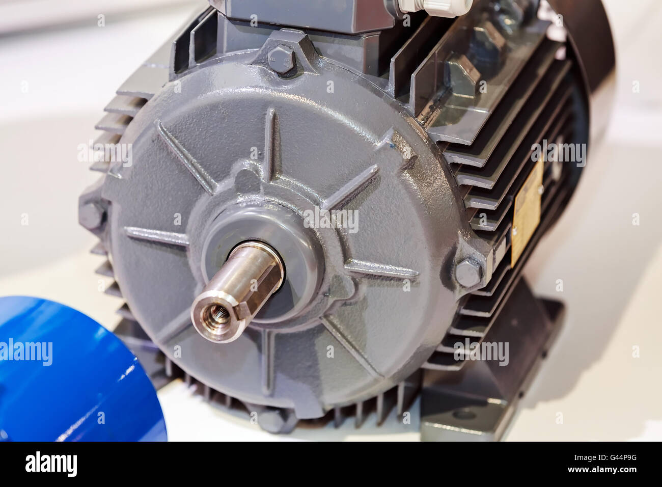 Large and powerful electric motor in modern industrial equipment plant ...