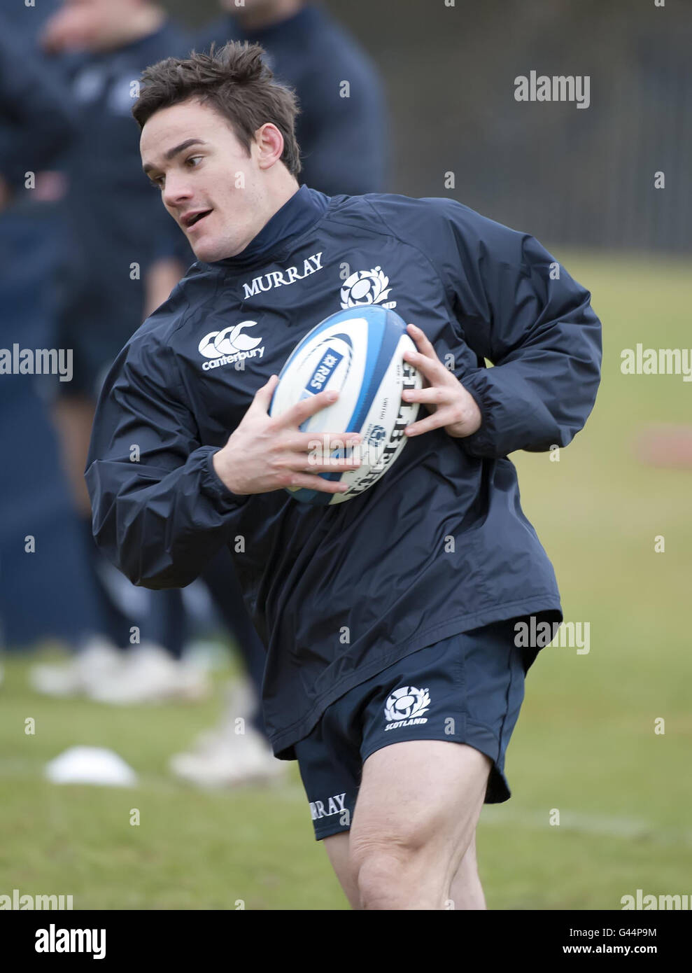 Scotlands max evans training session murrayfield hi-res stock ...
