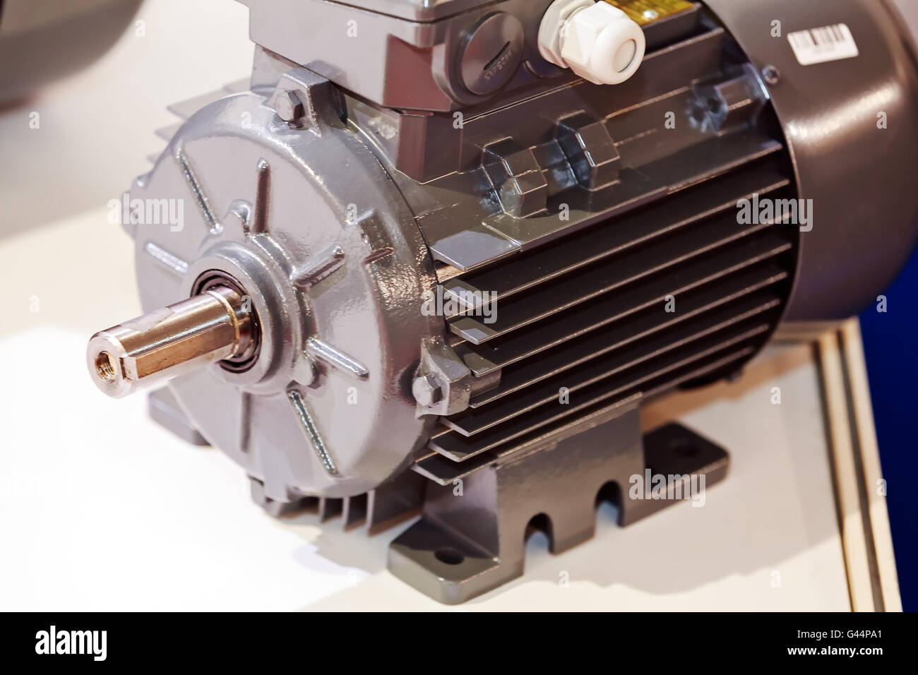 Large and powerful electric motor in modern industrial equipment plant ...