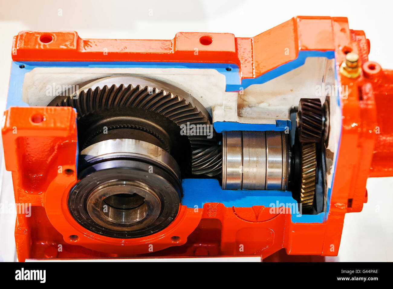 Gearbox on large electric motor at industrial equipment plant Stock ...