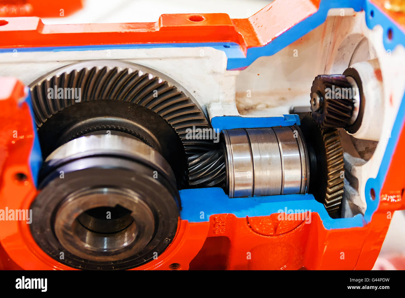 Gearbox on large electric motor at industrial equipment plant Stock ...