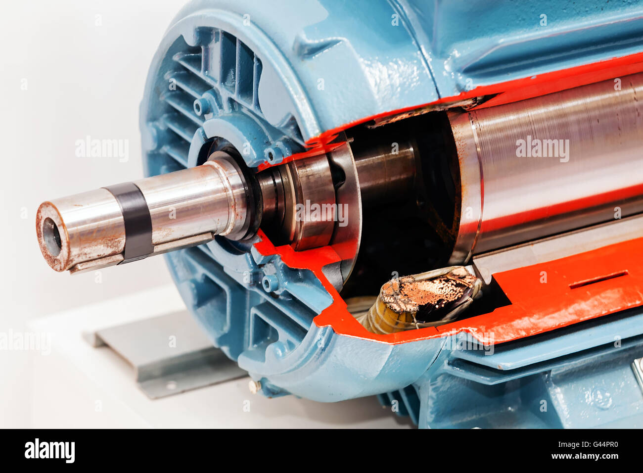 Large and powerful electric motor in modern industrial equipment plant ...