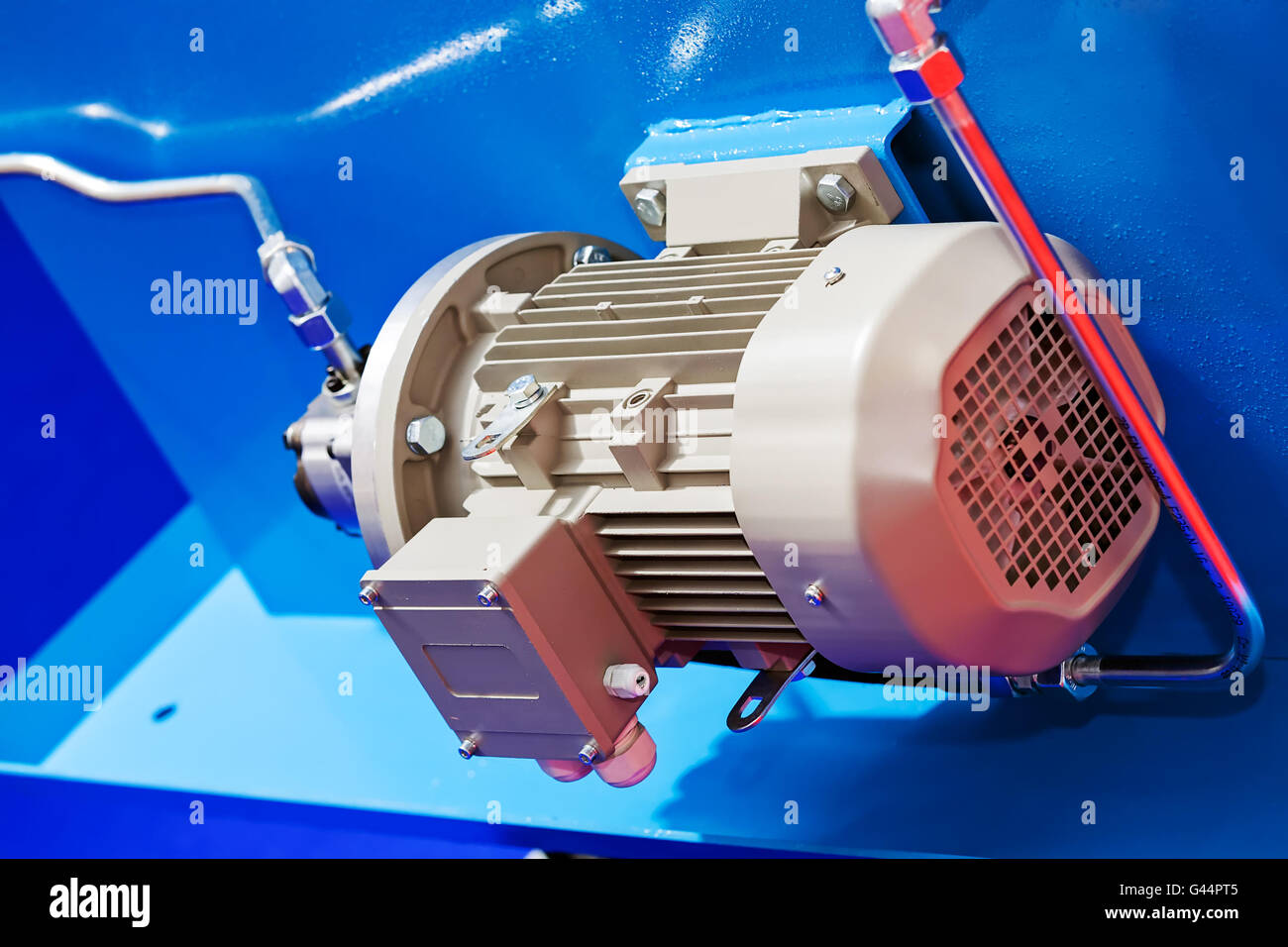 Large and powerful electric motor in modern industrial equipment plant ...