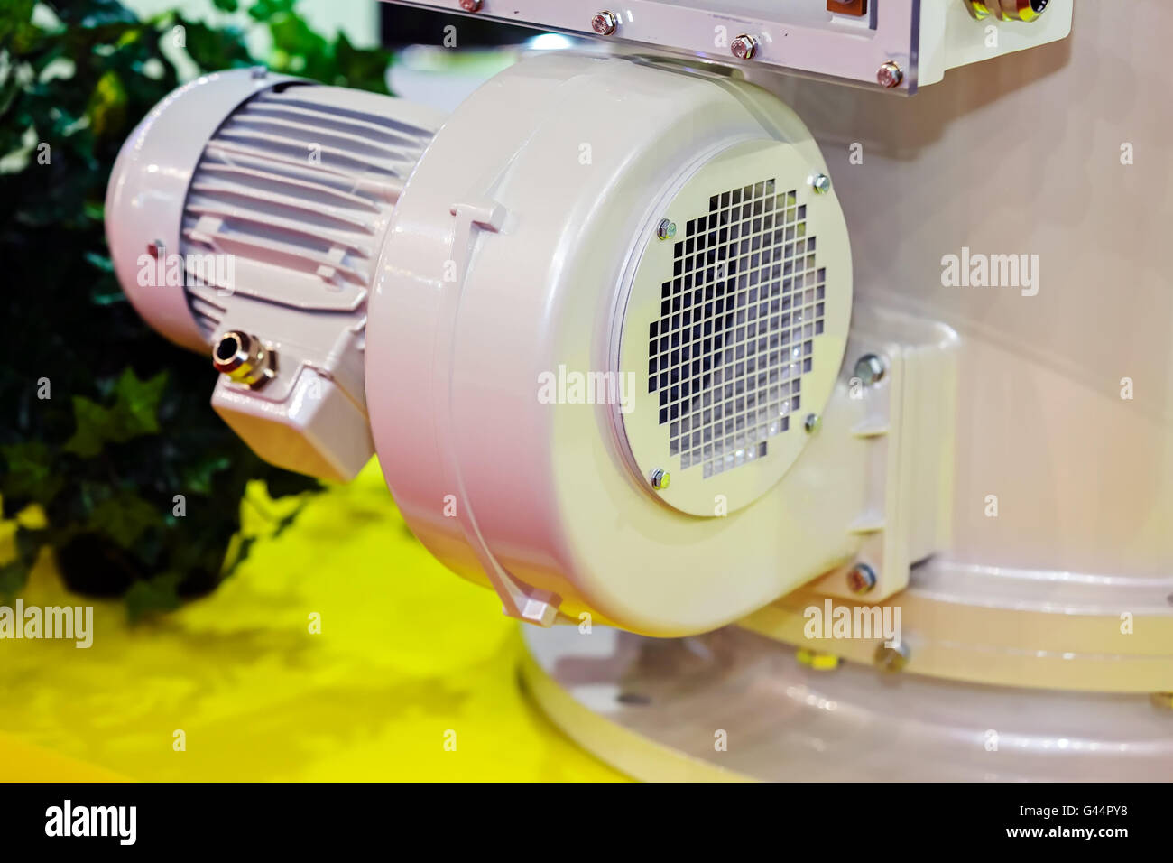 Large and powerful electric motor in modern industrial equipment plant ...