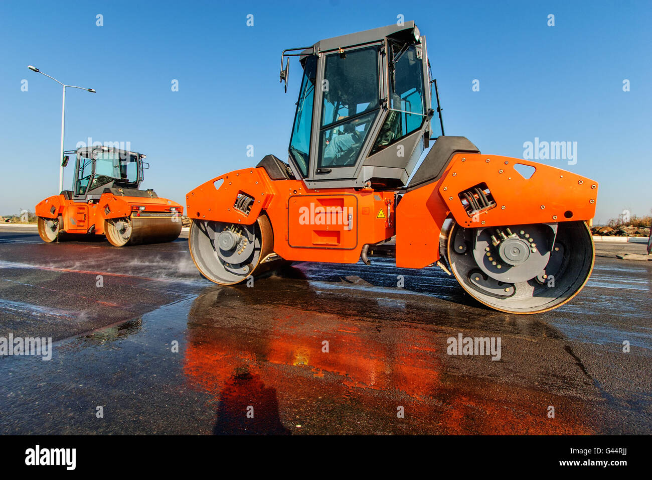 road making with heavy machines Stock Photo - Alamy