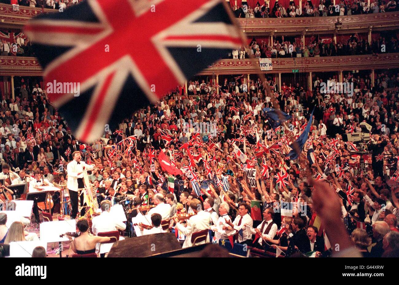 Promenader's in The Royal Albert Hall enjoy the "BBC's Proms in The ...