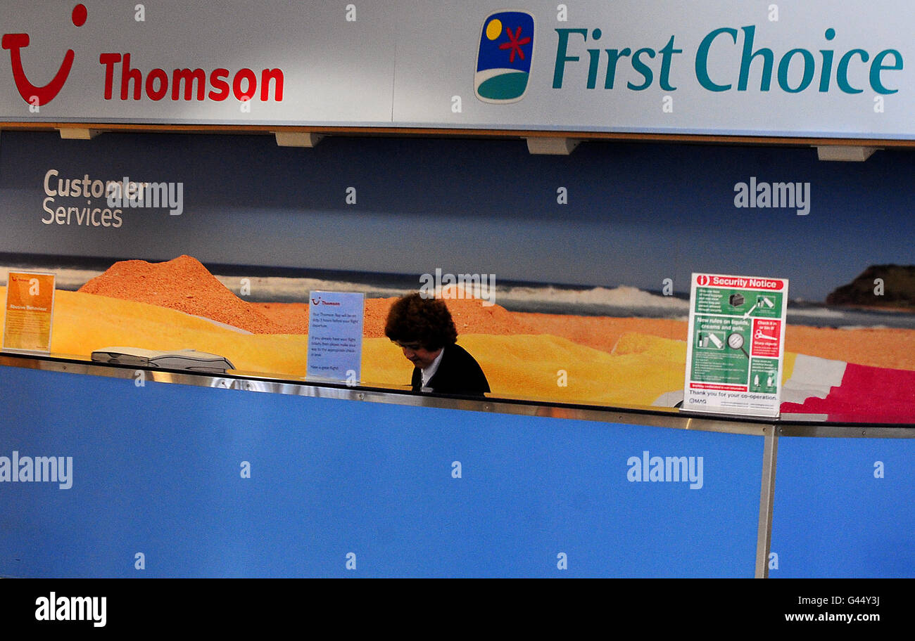 TUI Travel company, Thompson and First Choice customer services counter ...