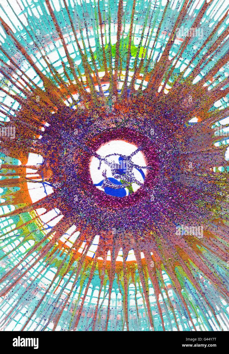 Colorful contemporary modern art acrylic blob drawing Jackson Pollock ...