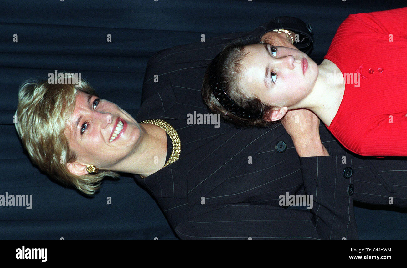 Diana, The Princess of Wales with seven-year-old Danielle Stephenson, a ...