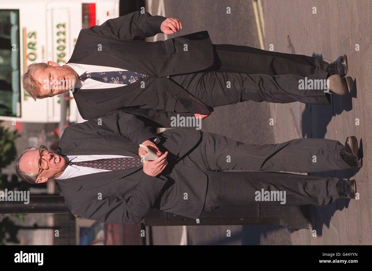 Labour chief whip Donald Dewar (left) arrives at Westminster today (Wed ...