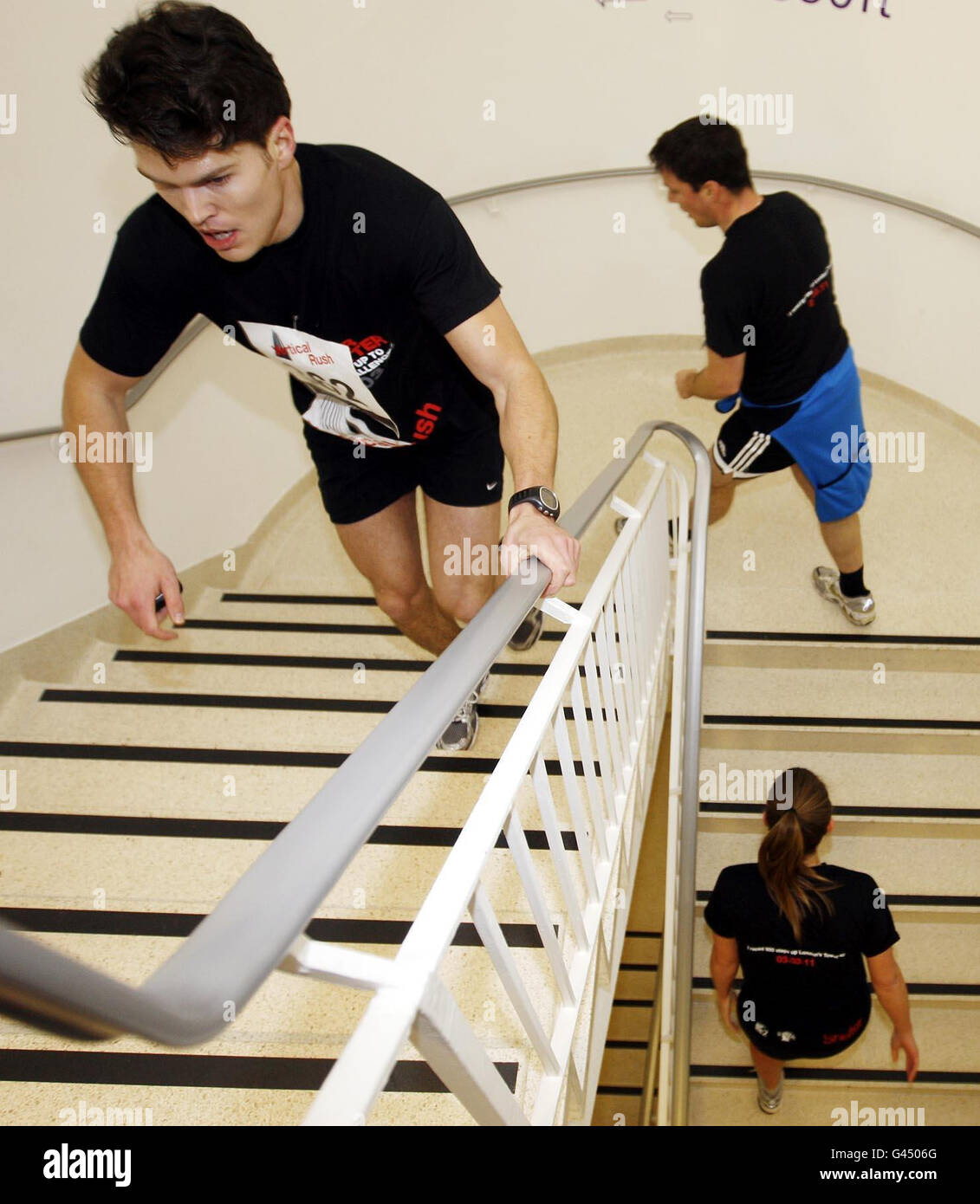 Competitors scale the 920 steps of Tower 42, London, during the ...