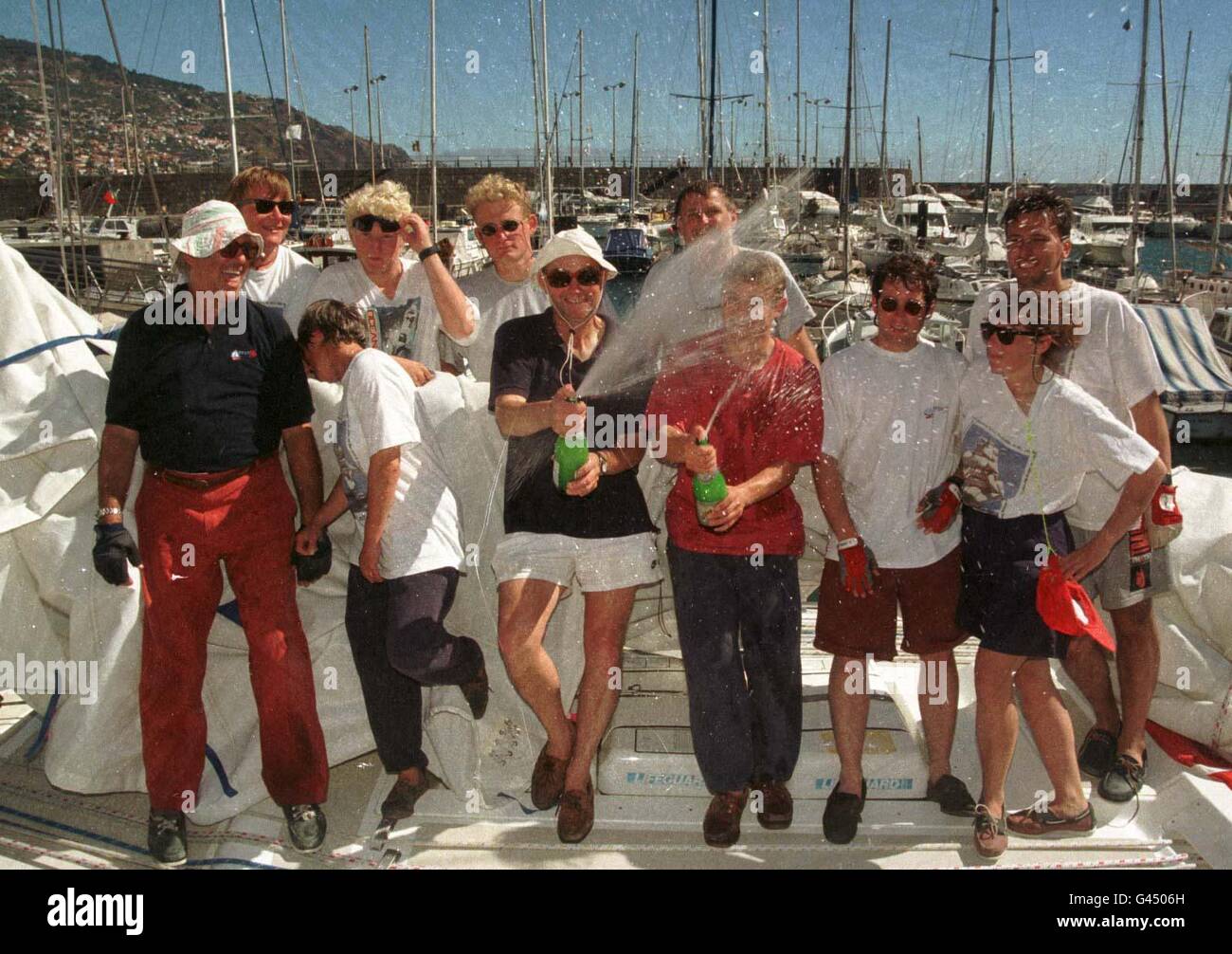 Clipper Ariel crew/1st stage winner Stock Photo - Alamy