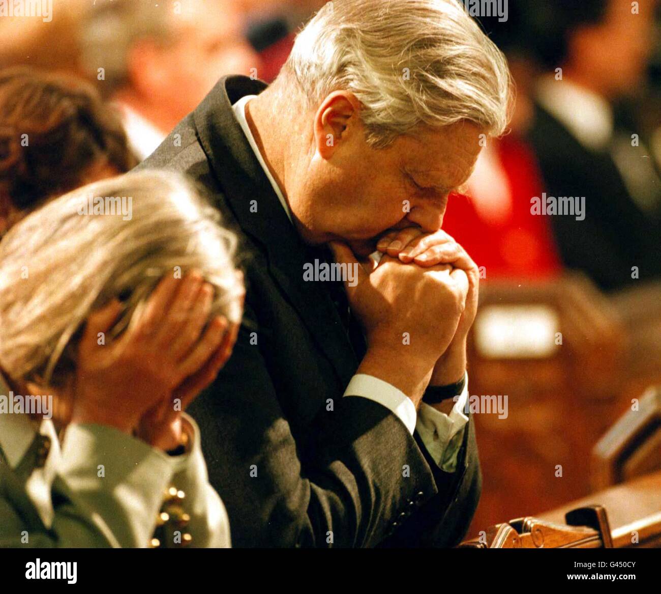 Sir Patrick Mayhew, Secretary of State for Northern Ireland. with his ...