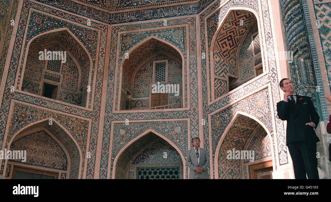 The Prince of Wales views the ancient and ornate mosiac design of ...