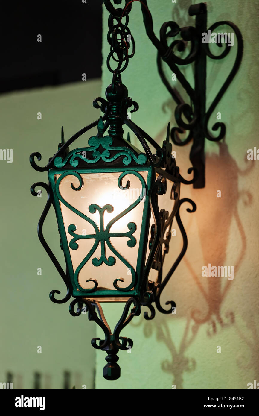 details of structure and ornaments of wrought lamp Stock Photo - Alamy