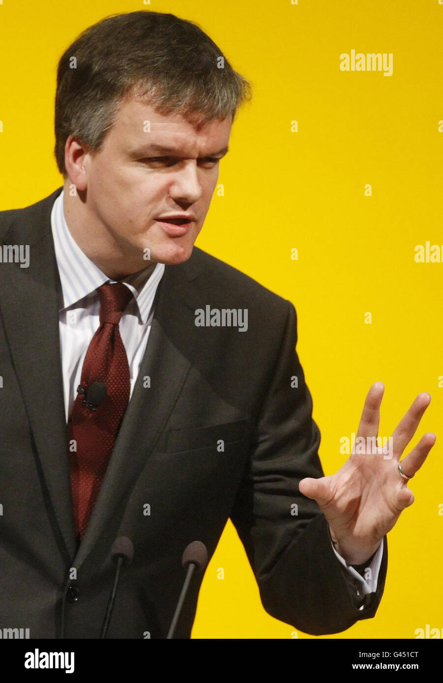 Secretary of State for Scotland Michael Moore delivers his speech at ...