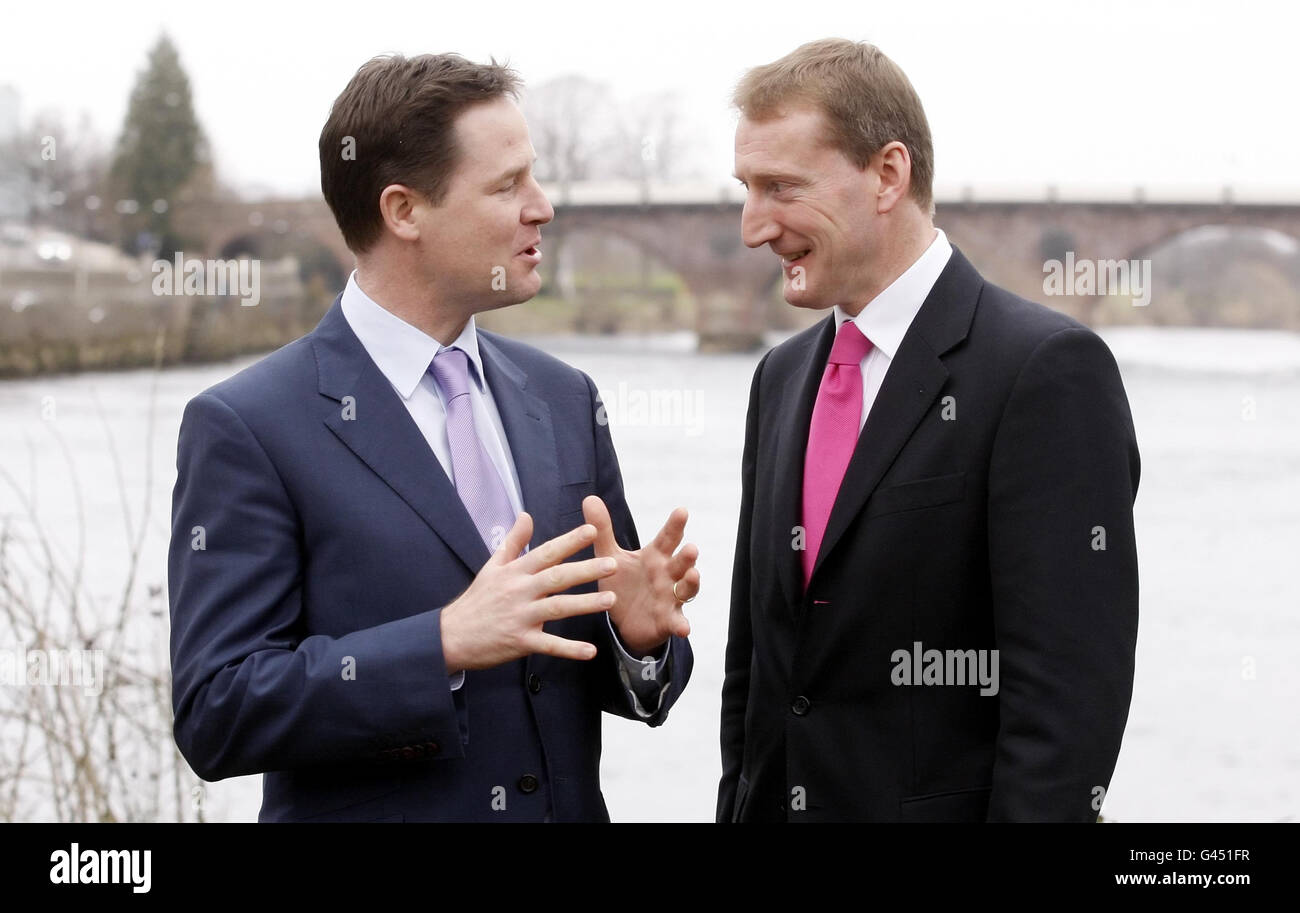 Nick Clegg (left) Liberal Democrats leader and Tavish Scott Leader of ...