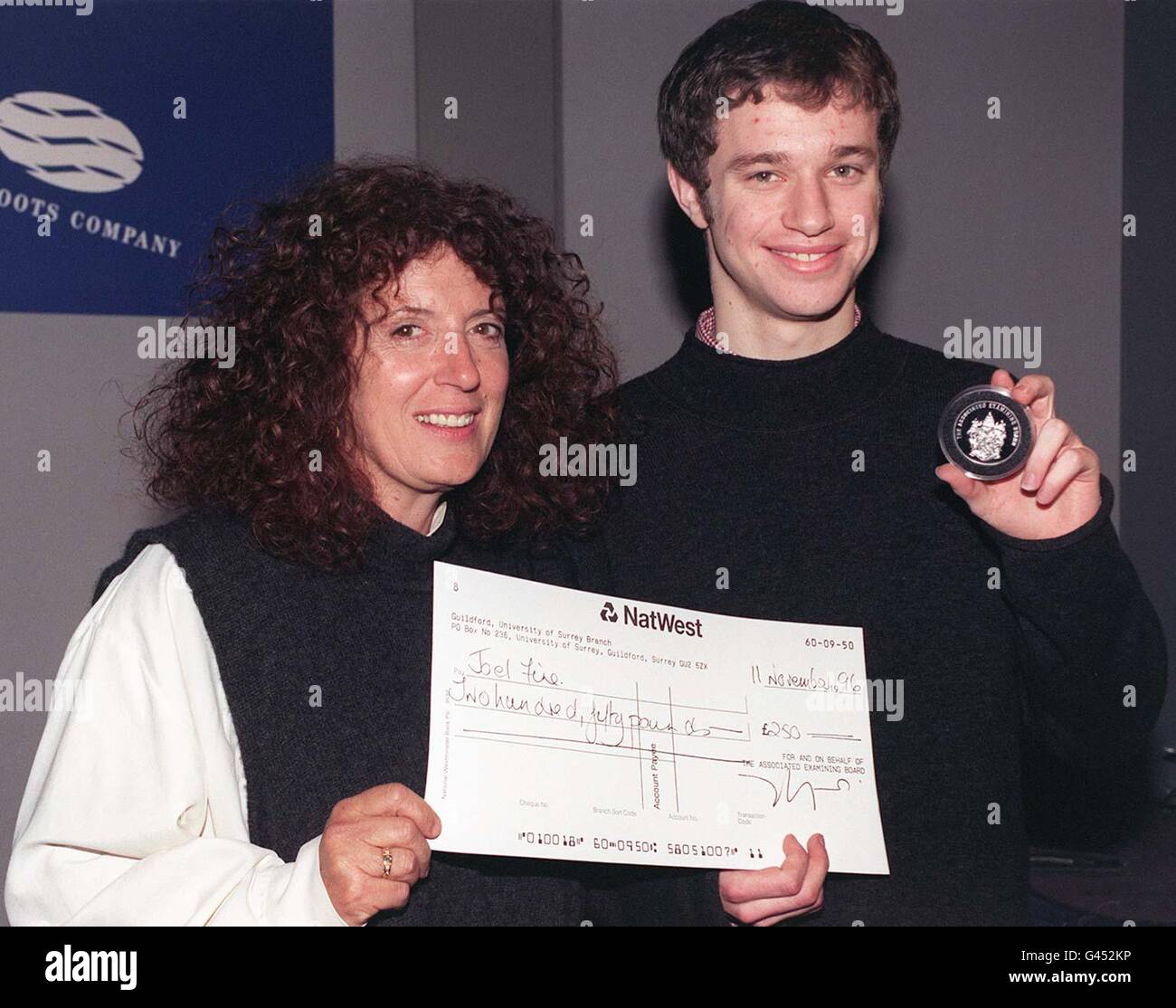 Body Shop entrepreneur Anita Roddick presents mathematics student Joel ...