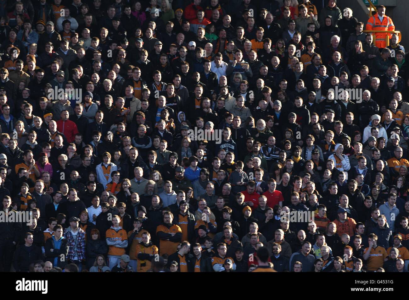 Wolverhampton wanderers fans watch the action from the stands hi-res ...