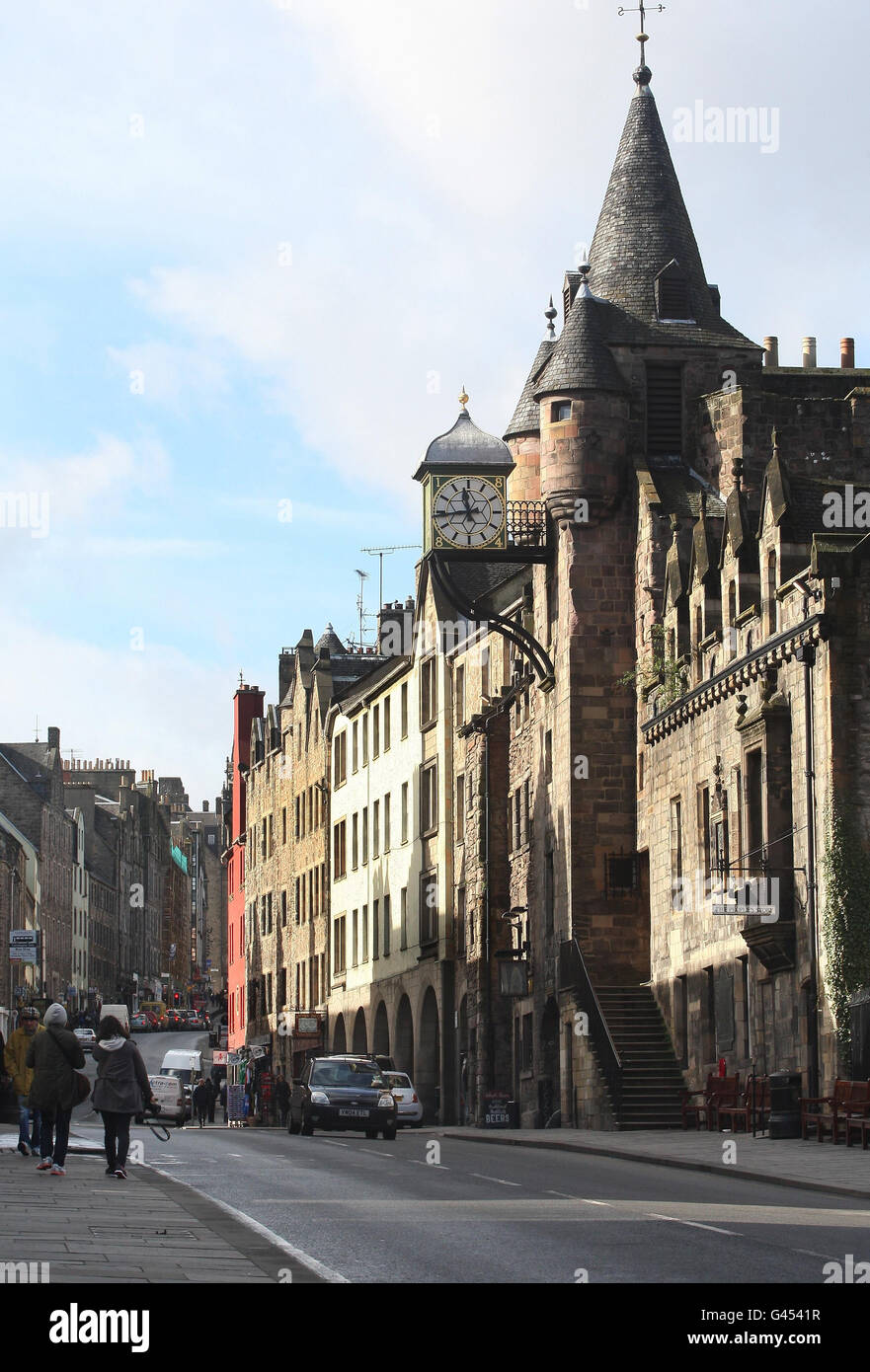 Looking up the Royal Mile from the Canongate Kirk where Zara Phillips ...