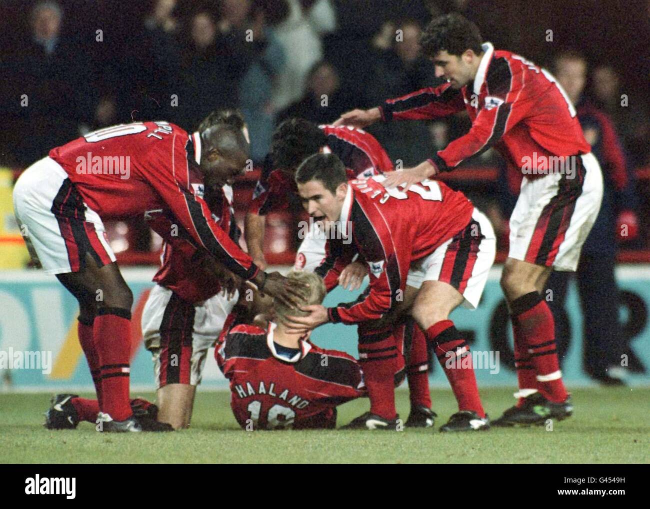 Nottingham Forest v Arsenal : Forests Nigel Clough celebrates with ...