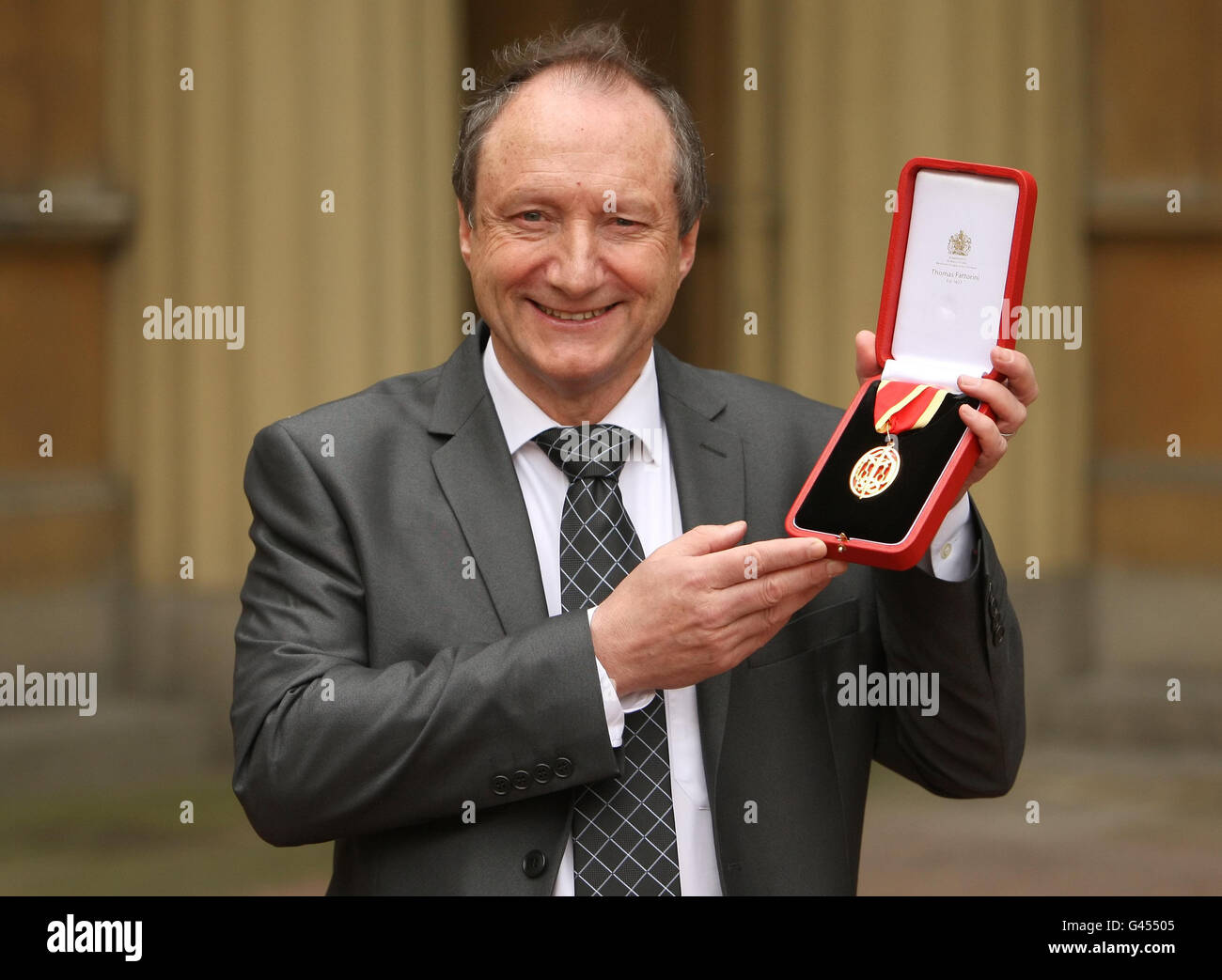 Sir Keith Porter with his Knight Bachelor medal, presented by Britain's ...